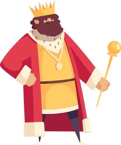 Happy smiling king man character Royalty Free Vector Image