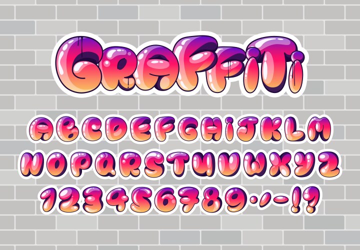 Bubble Letters Graffiti Font Vector Images (over 1,000)