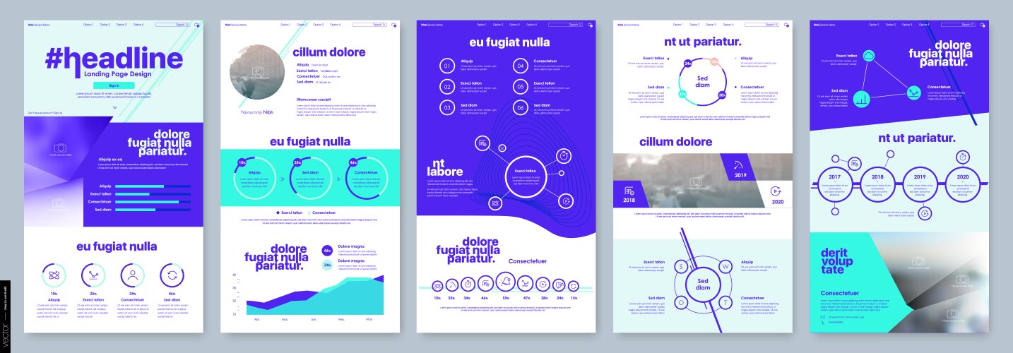 Mobile website landing page template Royalty Free Vector