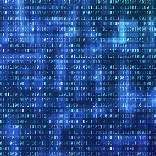 Abstract mystic binary code digits blue lines Vector Image