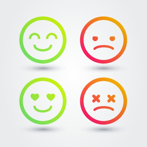 User experience feedback different mood emoticons Vector Image