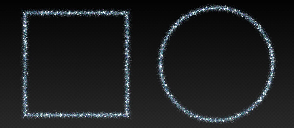 Holographic glitter frame shimmering border Vector Image