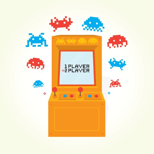 Retro arcade games machine Royalty Free Vector Image