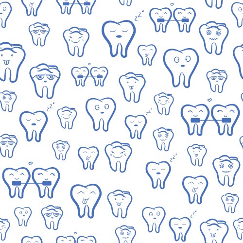 Stomatology pattern teeth orthodontic veneers Vector Image