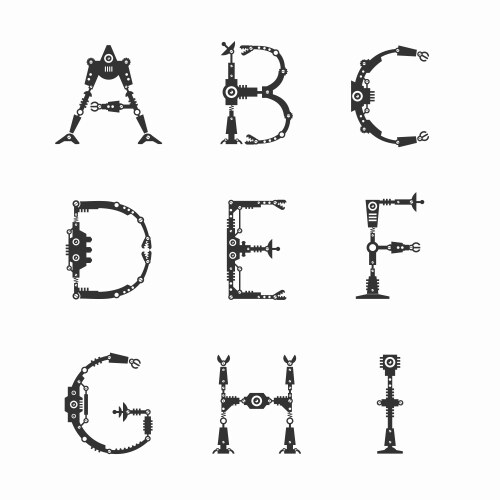 Architectural project font technical draw style Vector Image