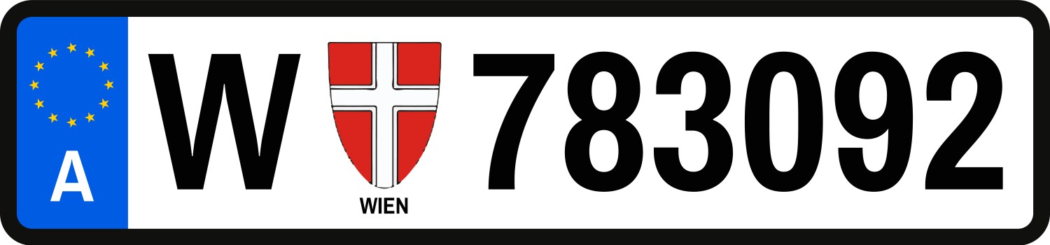 Austria car plate design Royalty Free Vector Image