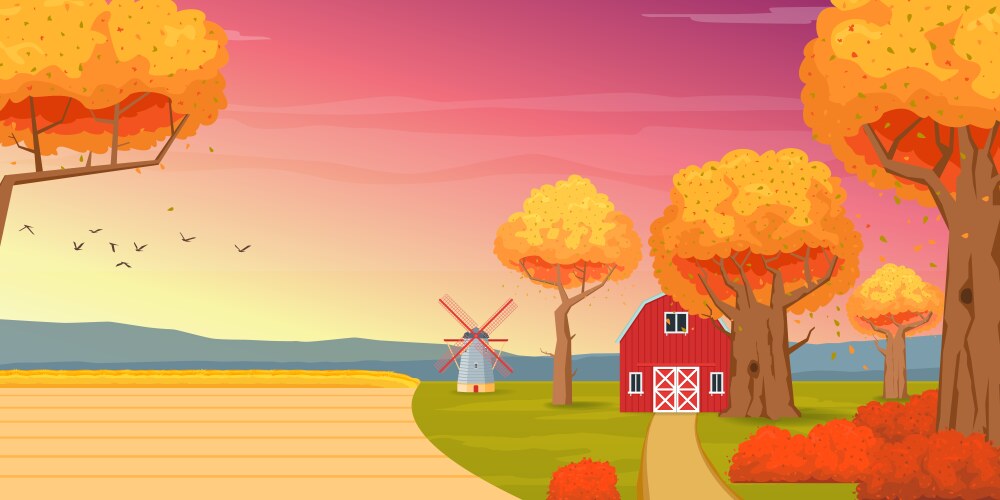 Autumn landscape background Royalty Free Vector Image