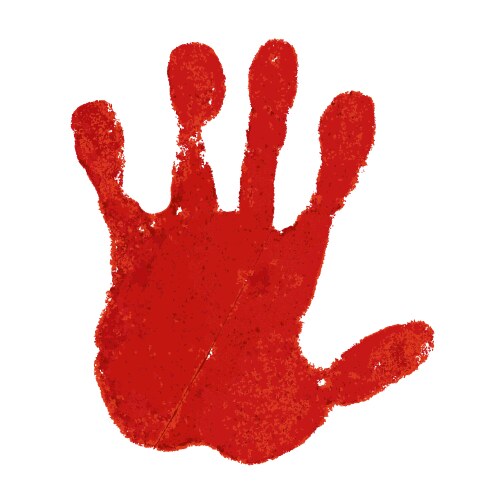 Red hand print Royalty Free Vector Image - VectorStock