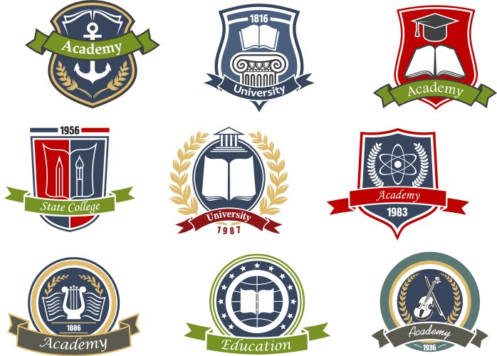 Set retro vintage college badges and labels Vector Image