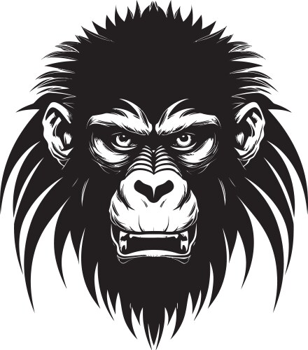 Royal baboon logo noble primate icon Royalty Free Vector