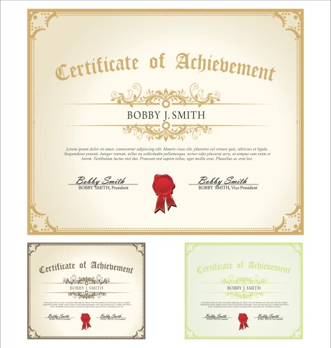 Collection colorful certificate Royalty Free Vector Image