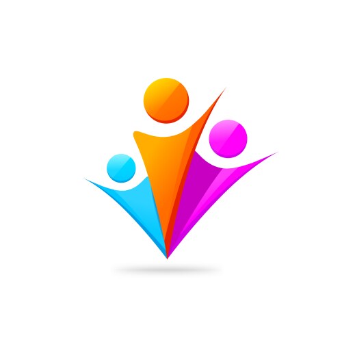 People together teamwork logo Royalty Free Vector Image