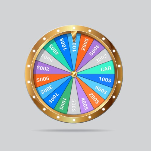 Fortune wheel at backlight realistic Royalty Free Vector
