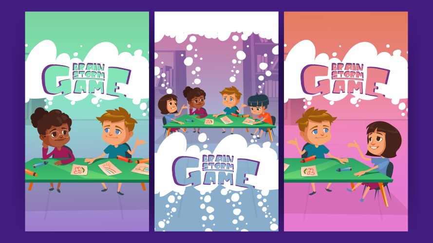 Train your brain cartoon posters with marrows Vector Image