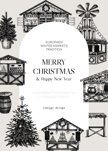 Christmas market frame design traditional Vector Image