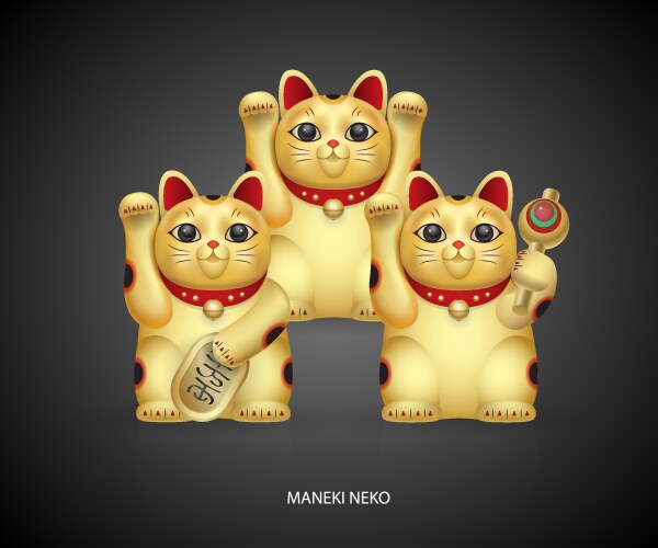 Maneki neko text Royalty Free Vector Image - VectorStock