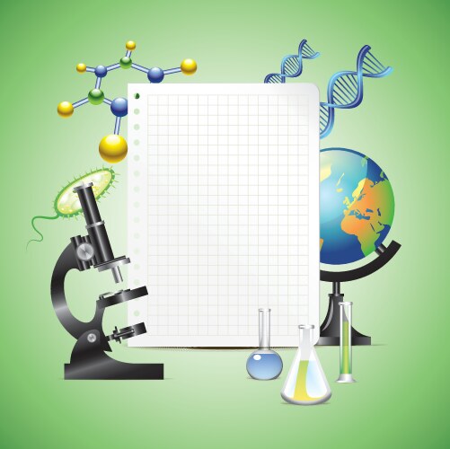 Science background with test tubes and flasks Vector Image