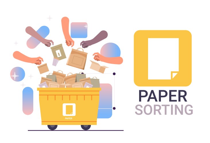 Organic sorting waste management concept hands Vector Image