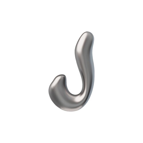 3d glossy silver capital letter d with liquid Vector Image