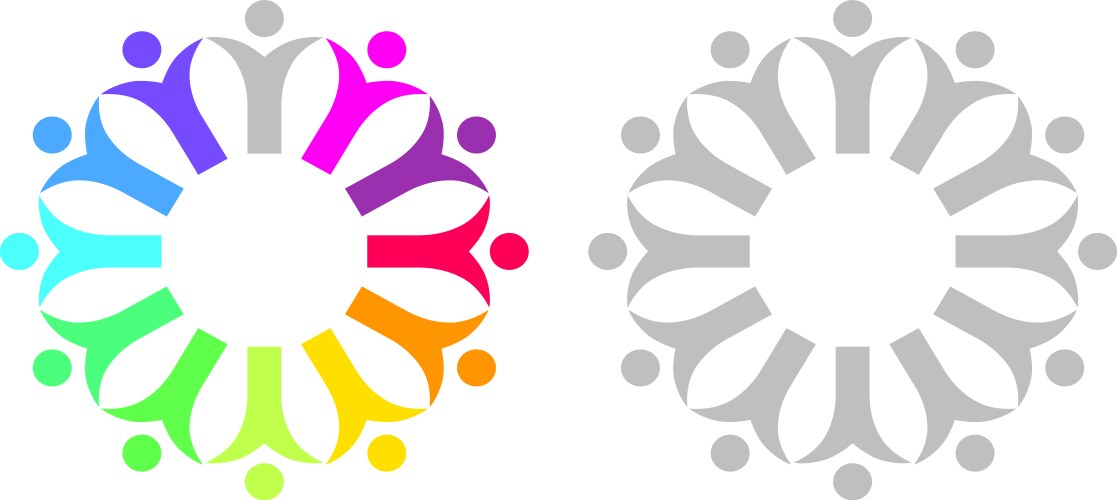 Colorful people team teamwork union logo Vector Image