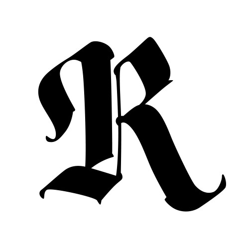 Letter r in gothic style alphabet the symbol Vector Image