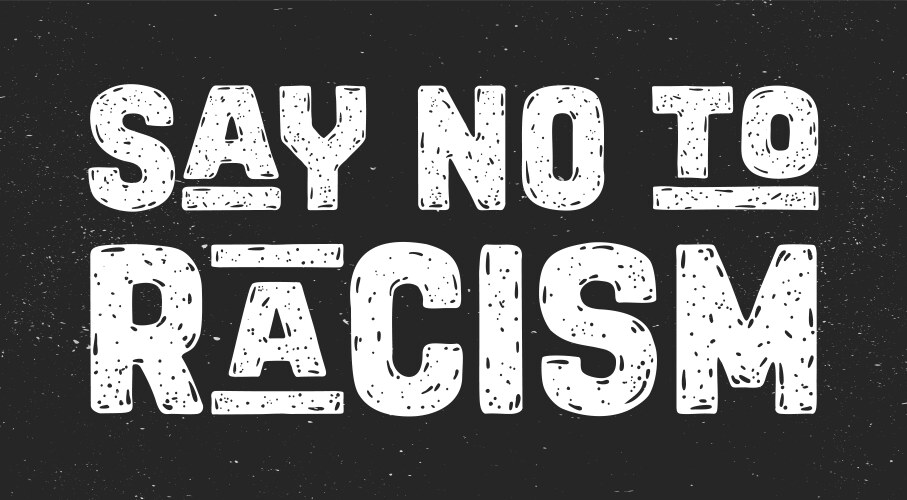 No to racism text message for protest action Vector Image