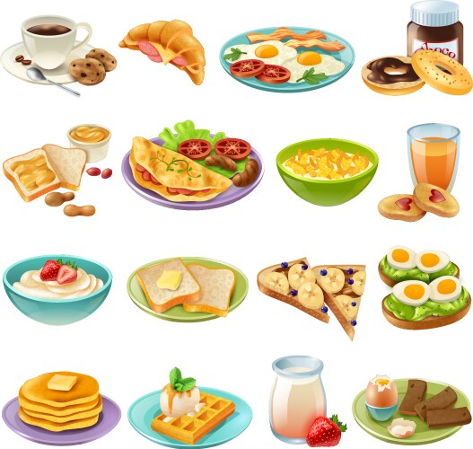 Daily menu items Royalty Free Vector Image - VectorStock