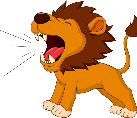 Funny lion cartoon Royalty Free Vector Image - VectorStock