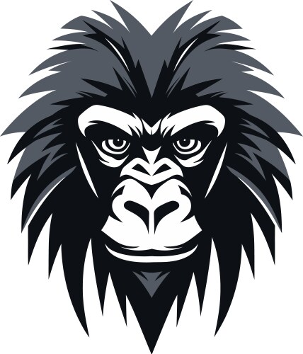 African primate mark baboon monochrome insignia Vector Image