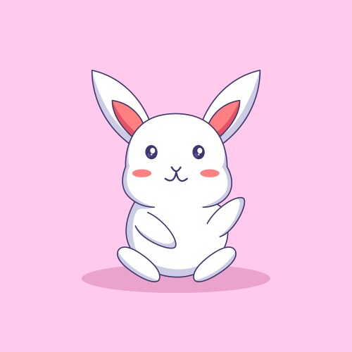 Cute bunny character design Royalty Free Vector Image