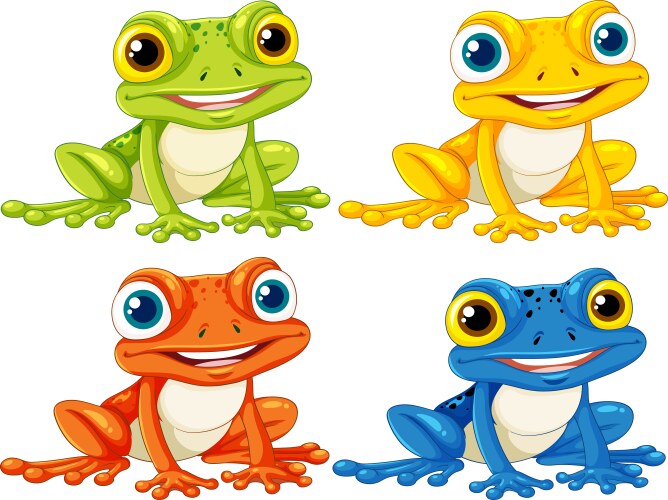 Blue frog cartoon Royalty Free Vector Image - VectorStock