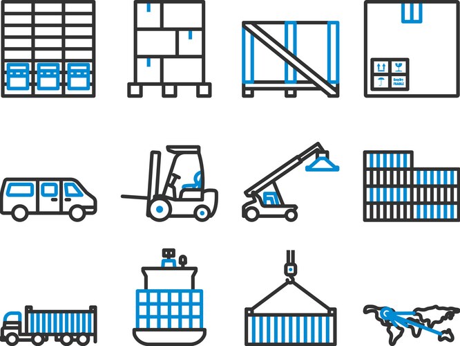 Logistics icon set Royalty Free Vector Image - VectorStock