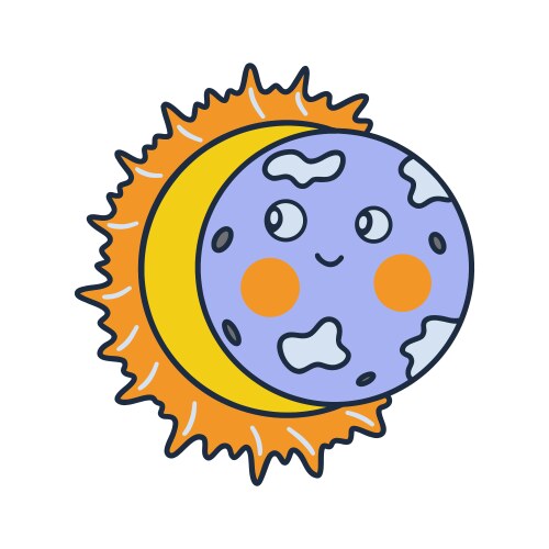 Full solar eclipse hand drawn clip art Royalty Free Vector Full solar eclipse hand drawn clip art Royalty Free Vector