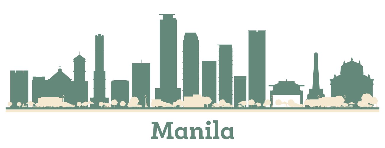 Single continuous line drawing of manila city Vector Image