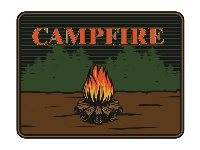Vintage retro campfire bonfire logo Royalty Free Vector
