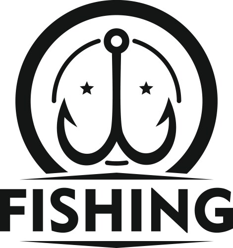 New fishing hook logo simple style Royalty Free Vector Image