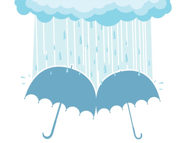 Raining in the rain scene Royalty Free Vector Image