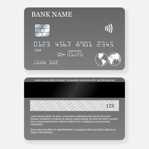 Credit card front and back side Royalty Free Vector Image