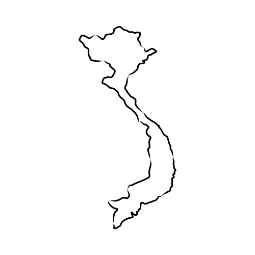 Black white vietnam outline map Vector Images & Graphics for Commercial ...
