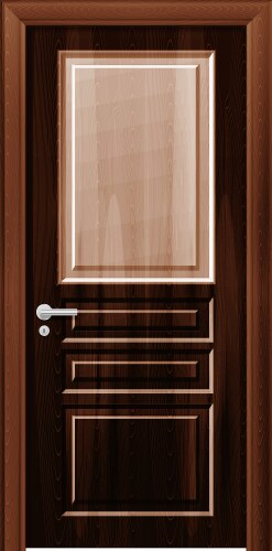 Modern wooden door realistic Royalty Free Vector Image