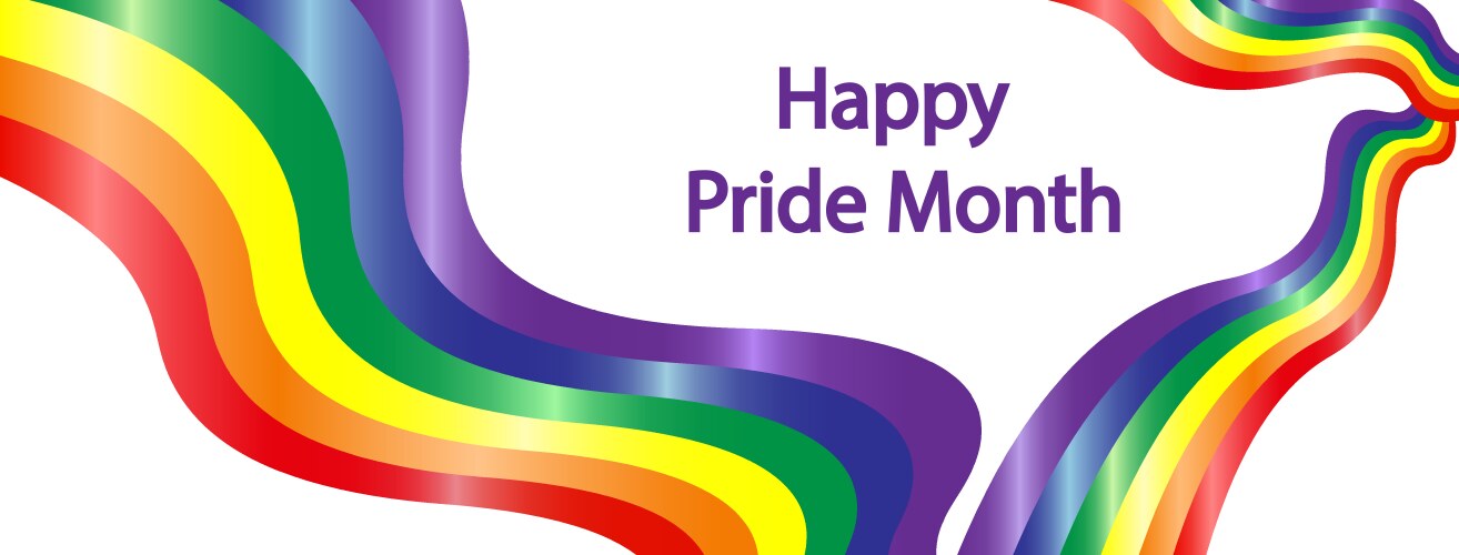 Lgbtq pride month banner rainbow Royalty Free Vector Image