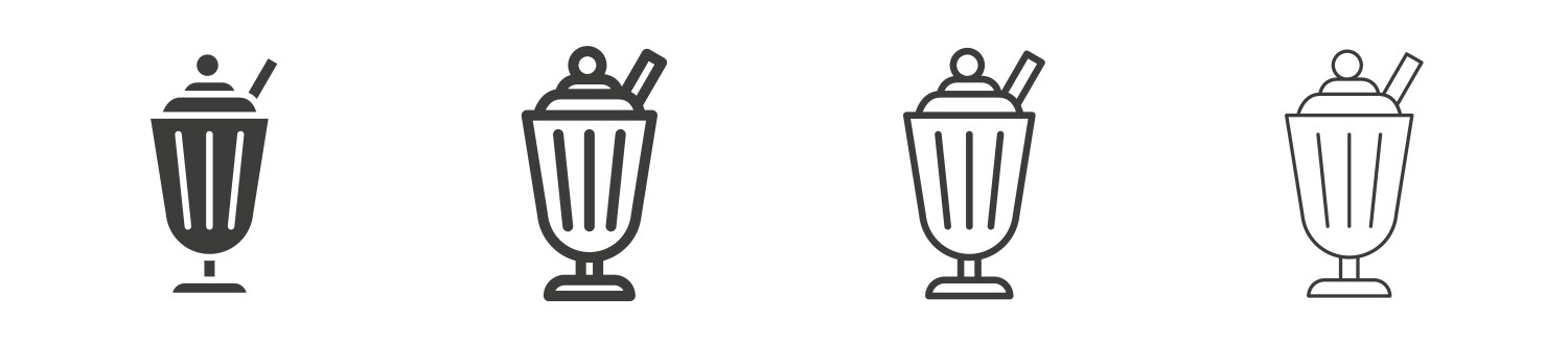 Milkshake icon set on white background Royalty Free Vector