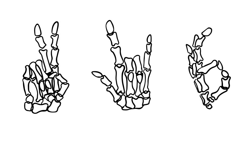 Skeleton hand with four aces Royalty Free Vector Image