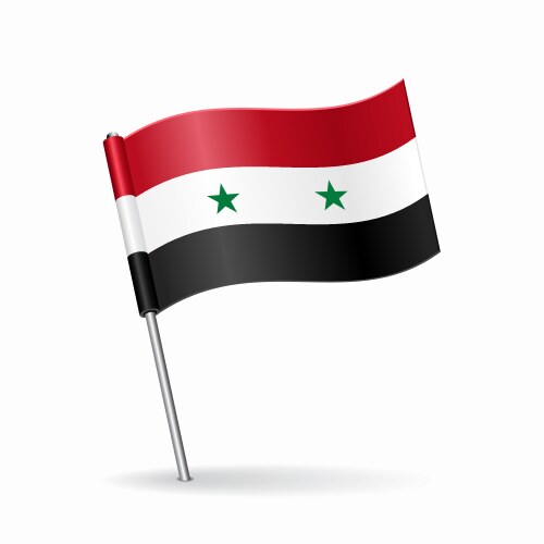 Syrian pin wavy flag Royalty Free Vector Image