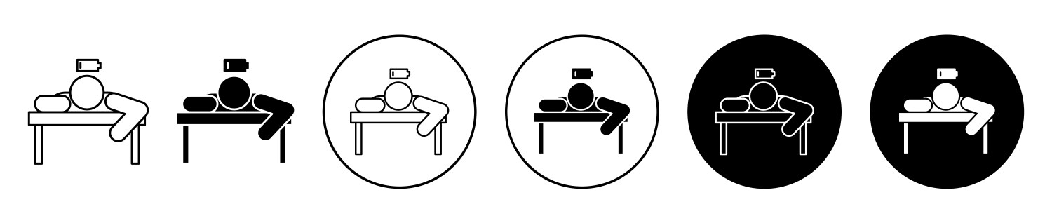 Tired person icon set on white background Vector Image