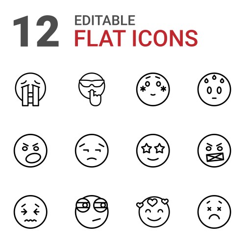 12 mood icons Royalty Free Vector Image - VectorStock