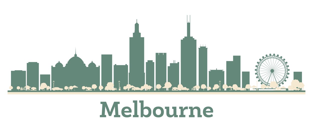 Melbourne city skyline silhouette Vector Images & Graphics for ...
