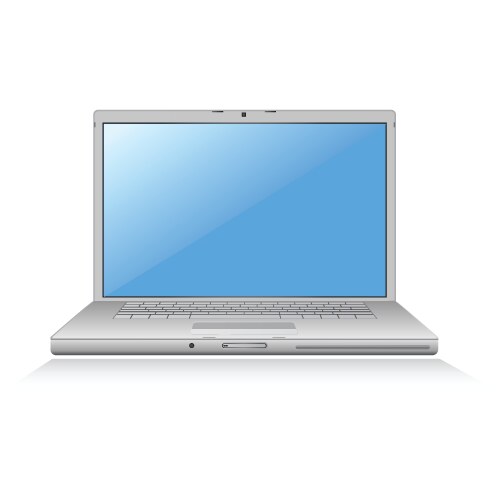 Laptop notebook computer on modern gradient Vector Image