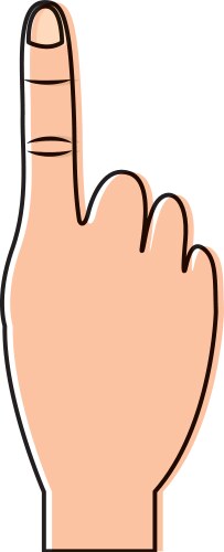 One finger up hand gesture icon image Royalty Free Vector