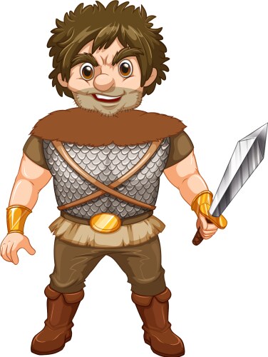 Isolated medieval fat man character with royal Vector Image